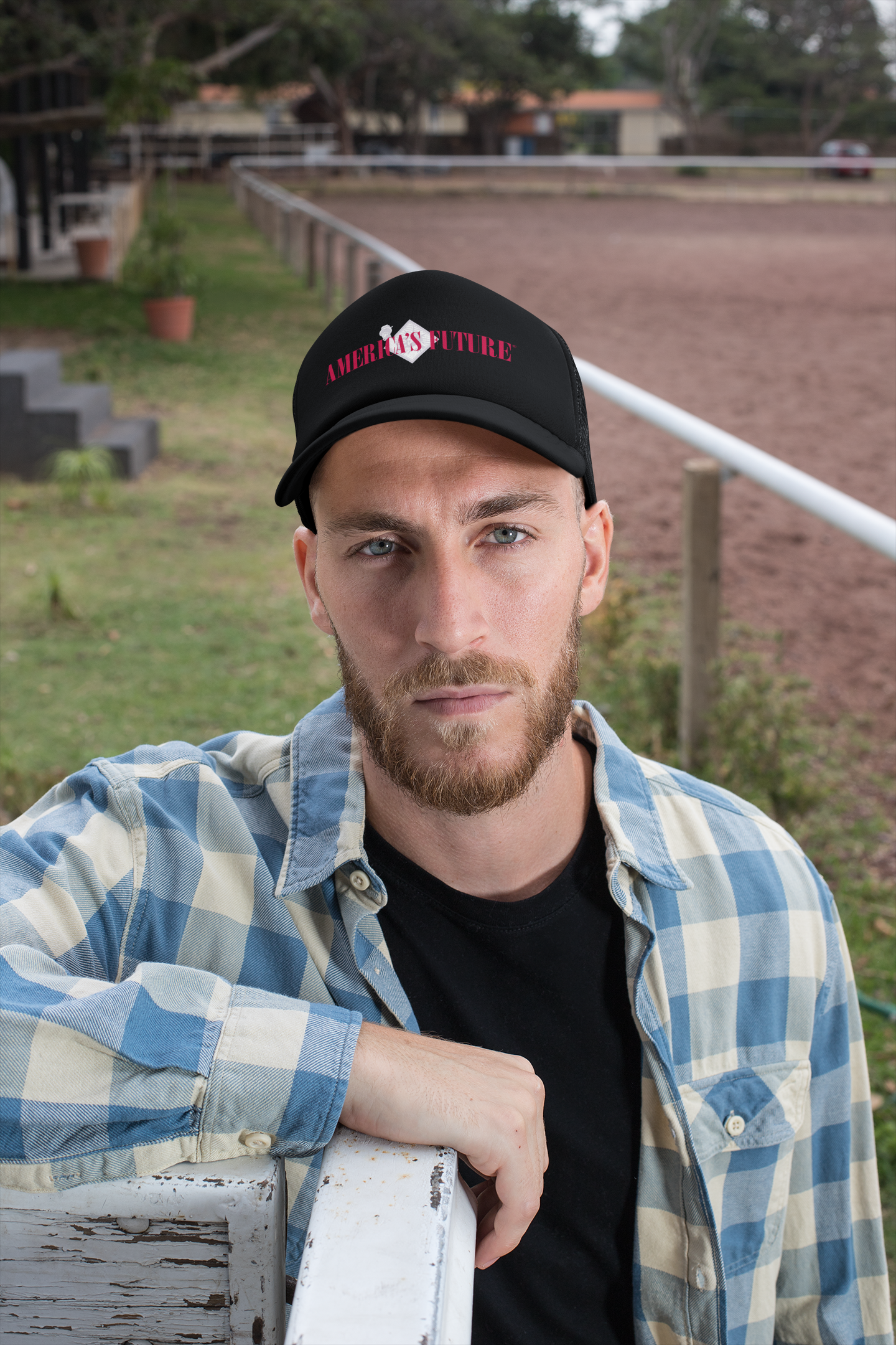 America’s Future Closed-Back Trucker Cap | Patriotic Embroidered Hat f ...